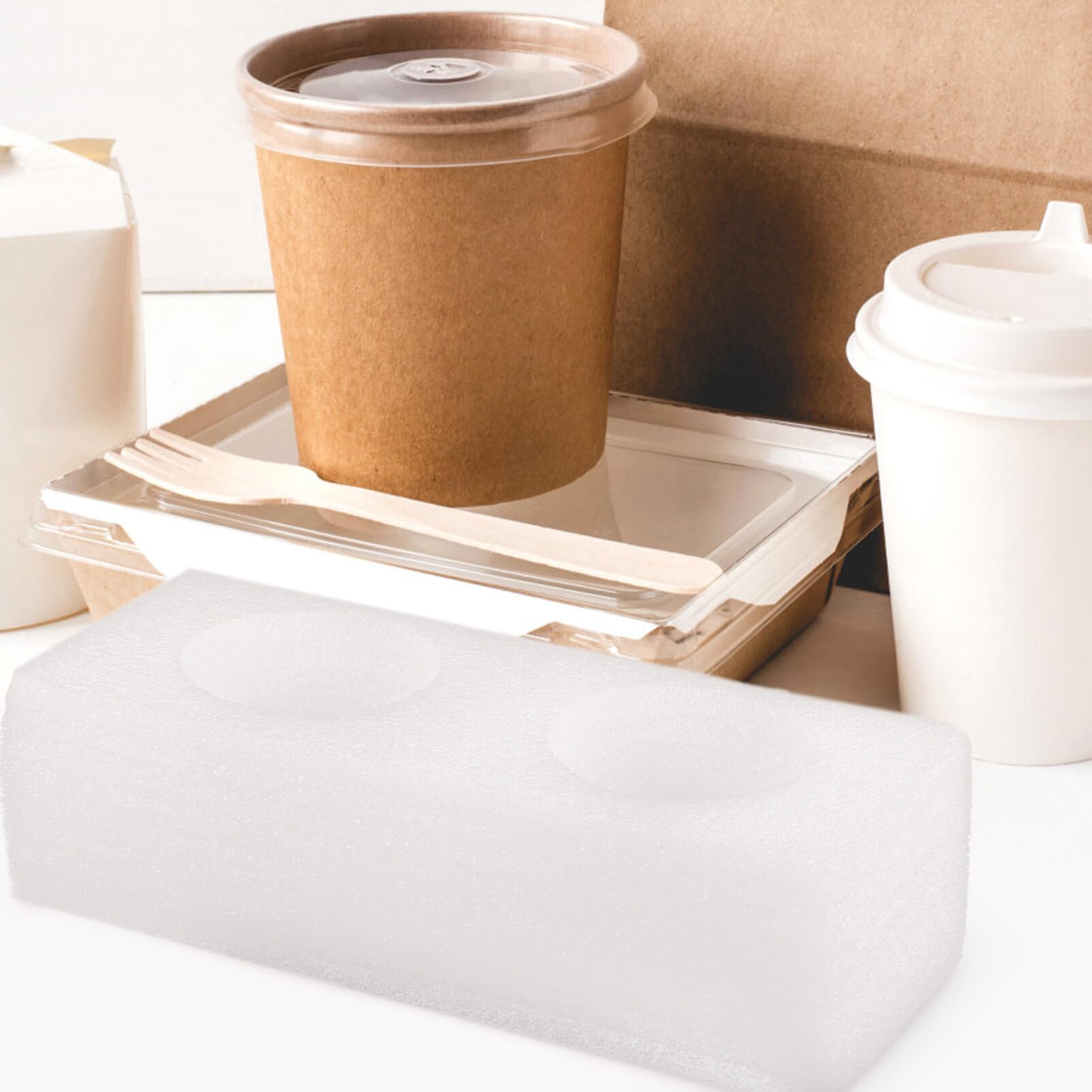Cabilock 2pcs Takeaway Cup Holder Floating Drink Holder for Pool Coffee to go Carrier Bowl Racks Disposable Coffee Cups Coffee Cup Carrier Tray White epe Pearl Cotton Packing car take