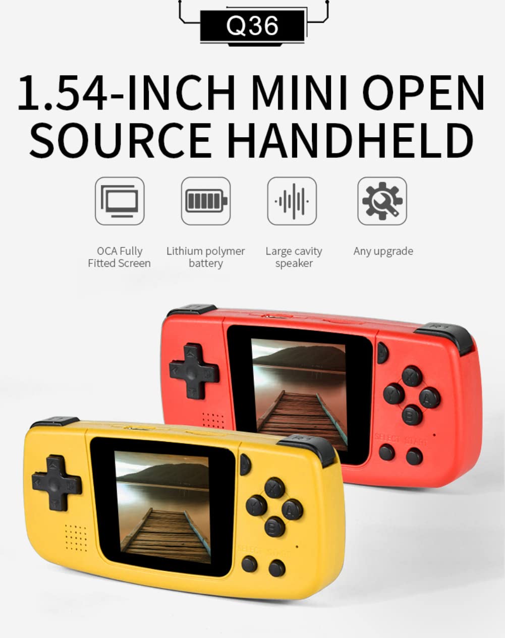 UUPOI New Handheld Game Console, Retro Mini 1.5 inch IPS Screen Open Source Handheld Game Players, Support 13 Emulators, External Expansion Storage, Keychain Mini Console Gifts for Children