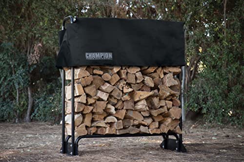 Champion Power Equipment 201163 48-Inch Firewood Heavy Duty Wood Log Rack, Weather Resistant Cover Included
