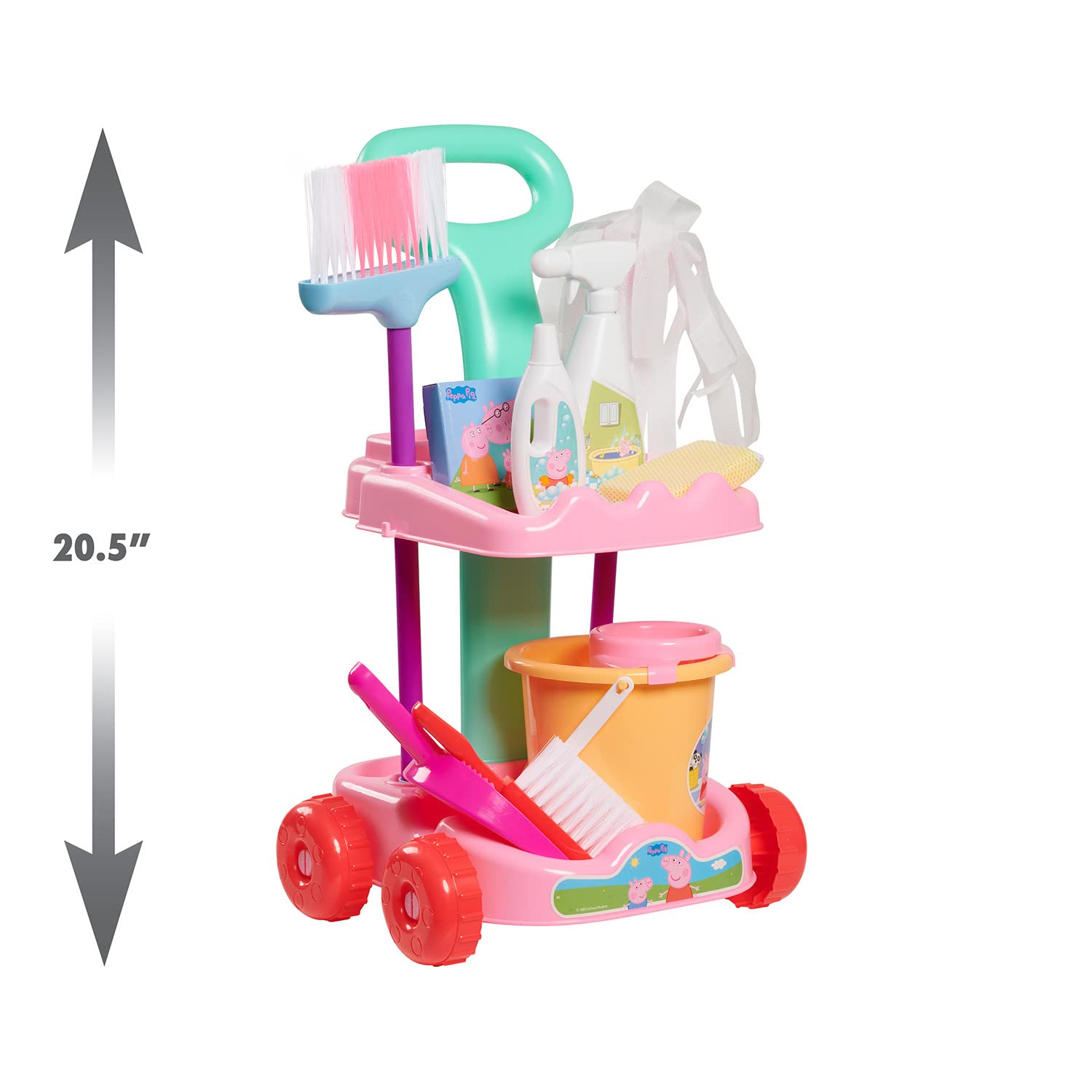 Just Play Peppa Pig Cleaning Set, 11-pieces, Kid-Sized Accessories, Dress Up and Pretend Play, Kids Toys for Ages 3 Up, Amazon Exclusive