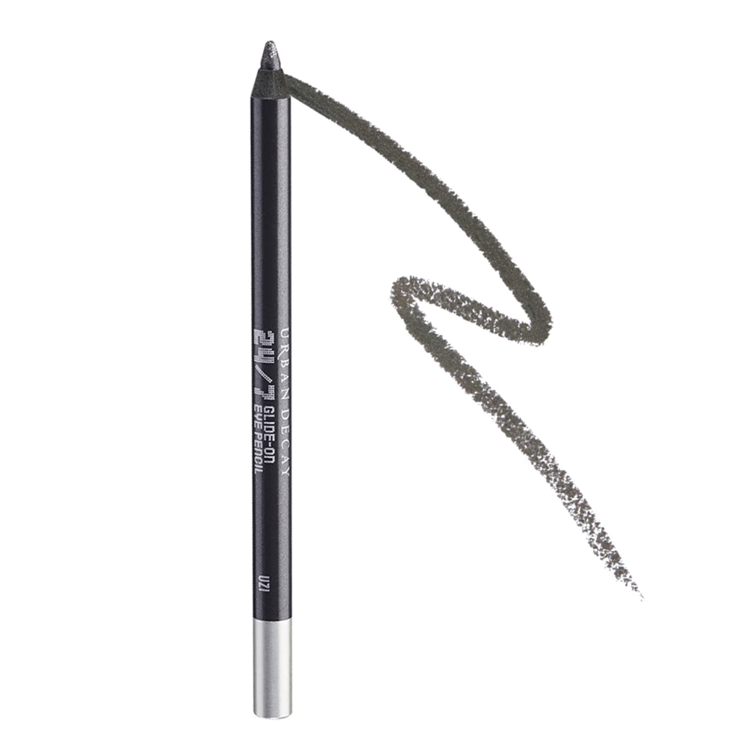 URBAN DECAY 24/7 Glide-On Waterproof Eyeliner Pencil (Uzi - Dark Gunmetal Gray Shimmer), Smudge-Proof, Transfer-proof, Long-lasting Colored Eye Liners, Hydrating Vitamin E, Cruelty-free - 0.04 oz