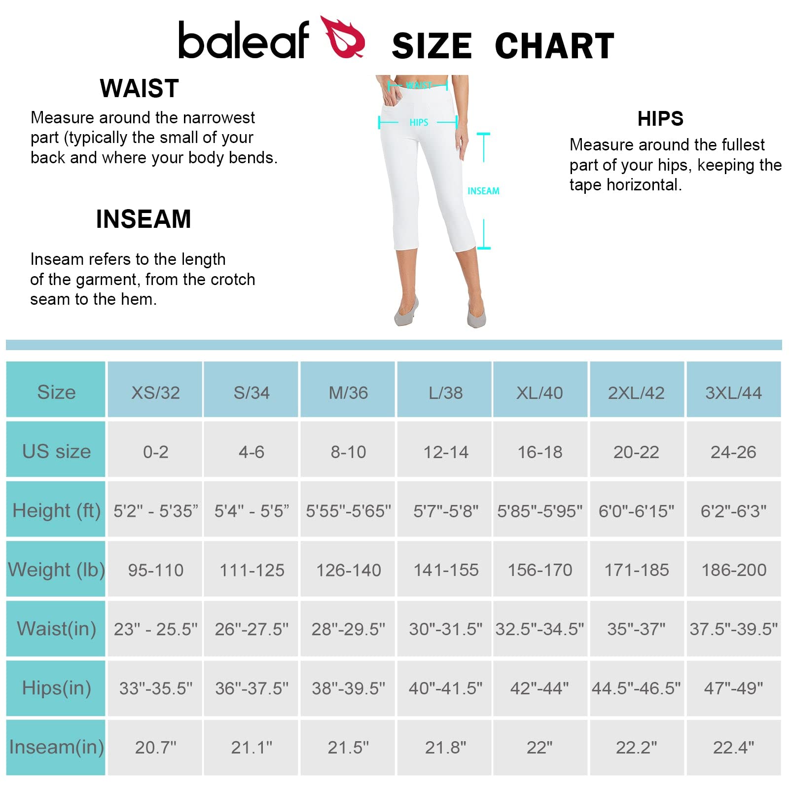 BALEAF Capri Pants for Women Casual Summer Pull On Yoga Dress Capris Work Athletic Golf Crop Pants with Pockets Black L