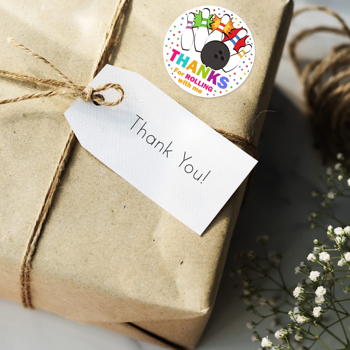 Bowling Party Thank You Sticker Labels, 2" Party Circle Stickers, Great for Party Favors, Envelope Seals & Goodie Bags(54 Count)