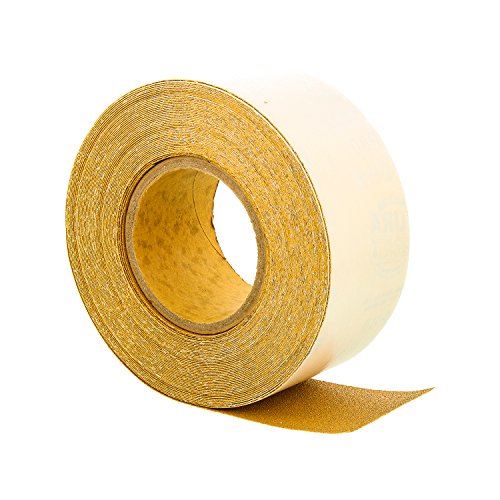 Dura-Gold Premium 80 Grit Gold PSA Longboard Sandpaper 20 Yard Long Continuous Roll, 2-3/4" Wide - Self Adhesive Stickyback Sandpaper for Automotive, Woodworking, Air File Sanders, Hand Sanding Blocks
