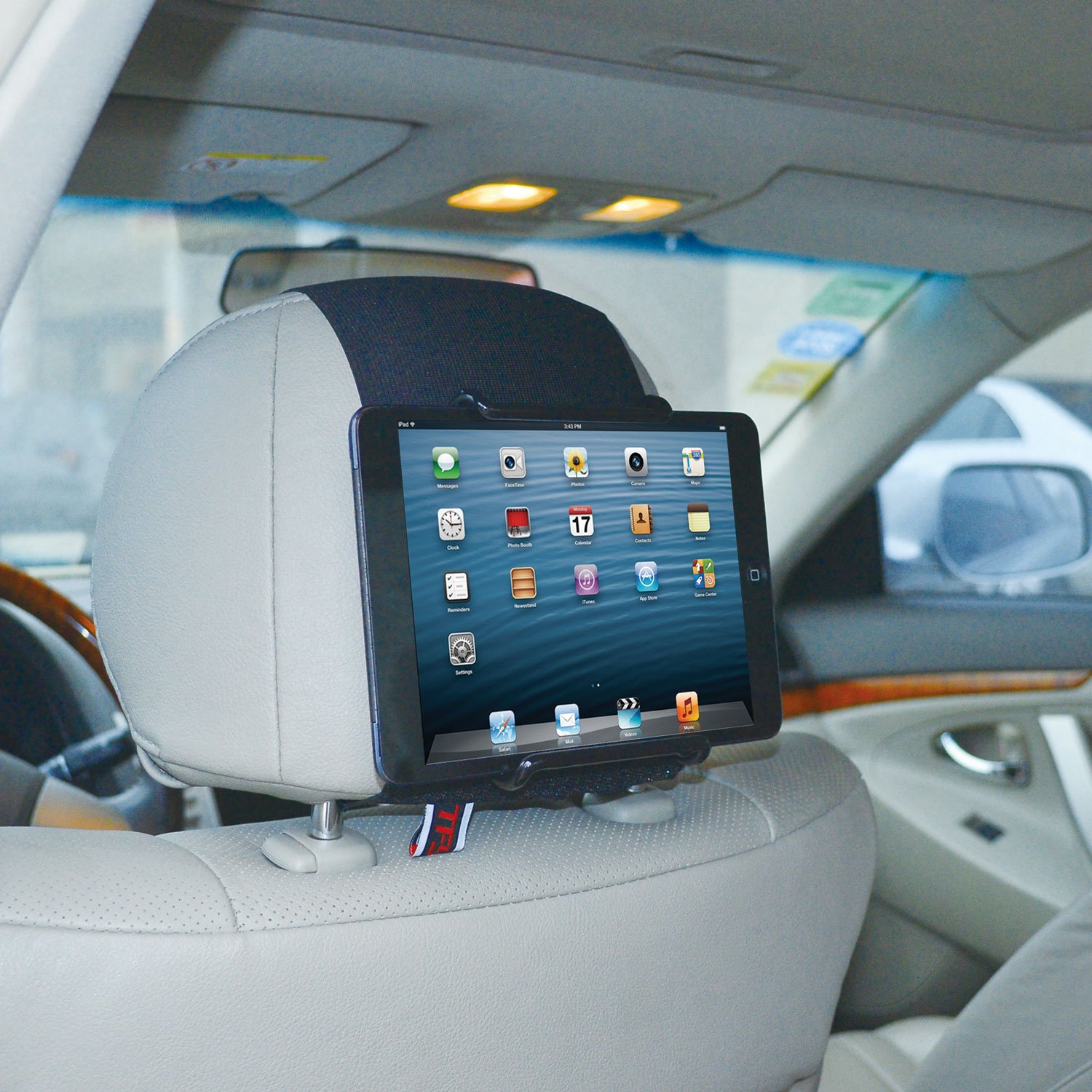 TFY Universal Car Headrest Mount, Fits 7-11 Inch Tablets - iPad, Samsung Galaxy Tab & Note, Adjustable Strap, Detachable, Portable, No Protruding Parts