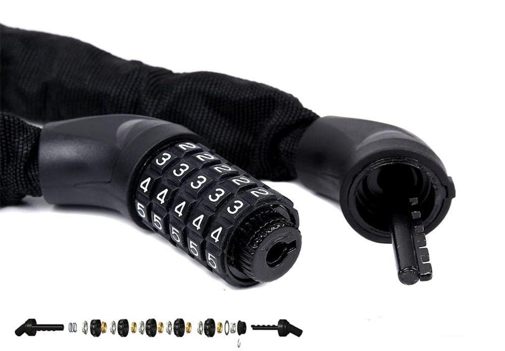 Bike Lock, 5 Position Resettable Combination Heavy Duty Anti-Theft Bike Lock, Bike Chain Lock, Security