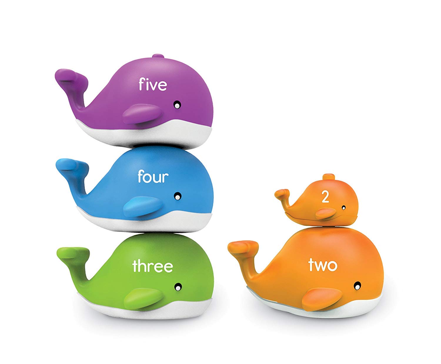 Learning Resources Snap-n-Learn Stacking Whales, Educational Toys ,Fine Motor, Counting & Sorting Toy, Shape Sorting, 15 Pieces, Ages 2+