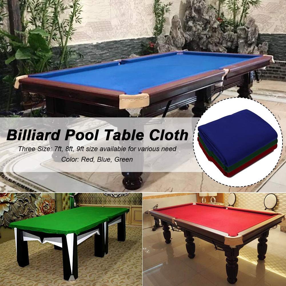 Billiard Pool Table Cloth,Faux Wool Pool Table Felt,with 6Pcs Cushion Cloth Strips,Snooker Sports Game Table Cloth,Pool Tablecloth for Bars/Clubs/Hotels Billiard Table(Blue,7ft)