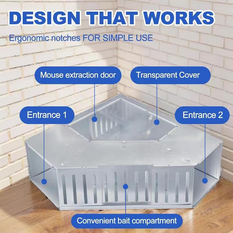 Extra Large Humane Mouse Trap,Reusable Automatic Rat Trap,Didirectional Combined Continuous Rat Traps Cage,No Bait,Mouse Stations for Mice Outdoor and Indoor,Keeps Children and Pets Safe