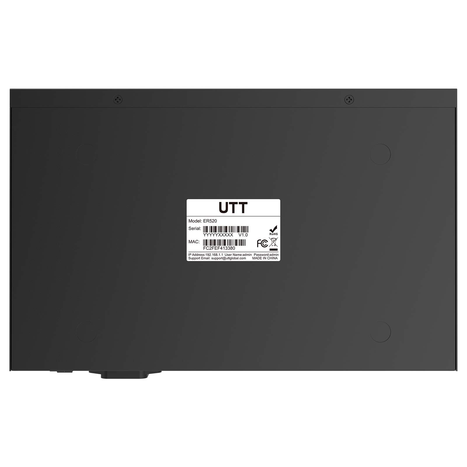 UTT ER520 4 WAN Ports Router with 4 100M WAN Ports 4 100M LAN Ports, Wired VPN Router with Load Balance & Failover, IPSec and PPTP VPN, Access Control, for Home and Small Business