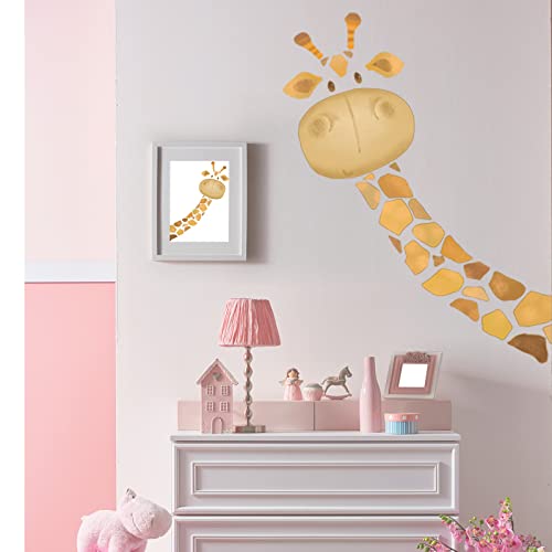 Wall Decals Cute Giraffe Room Decor TV Wall Decor Animals Lover Gift Idea Cute Animal Wall Decals for Classroom Farmhouse Store Showcase Wall Decorations
