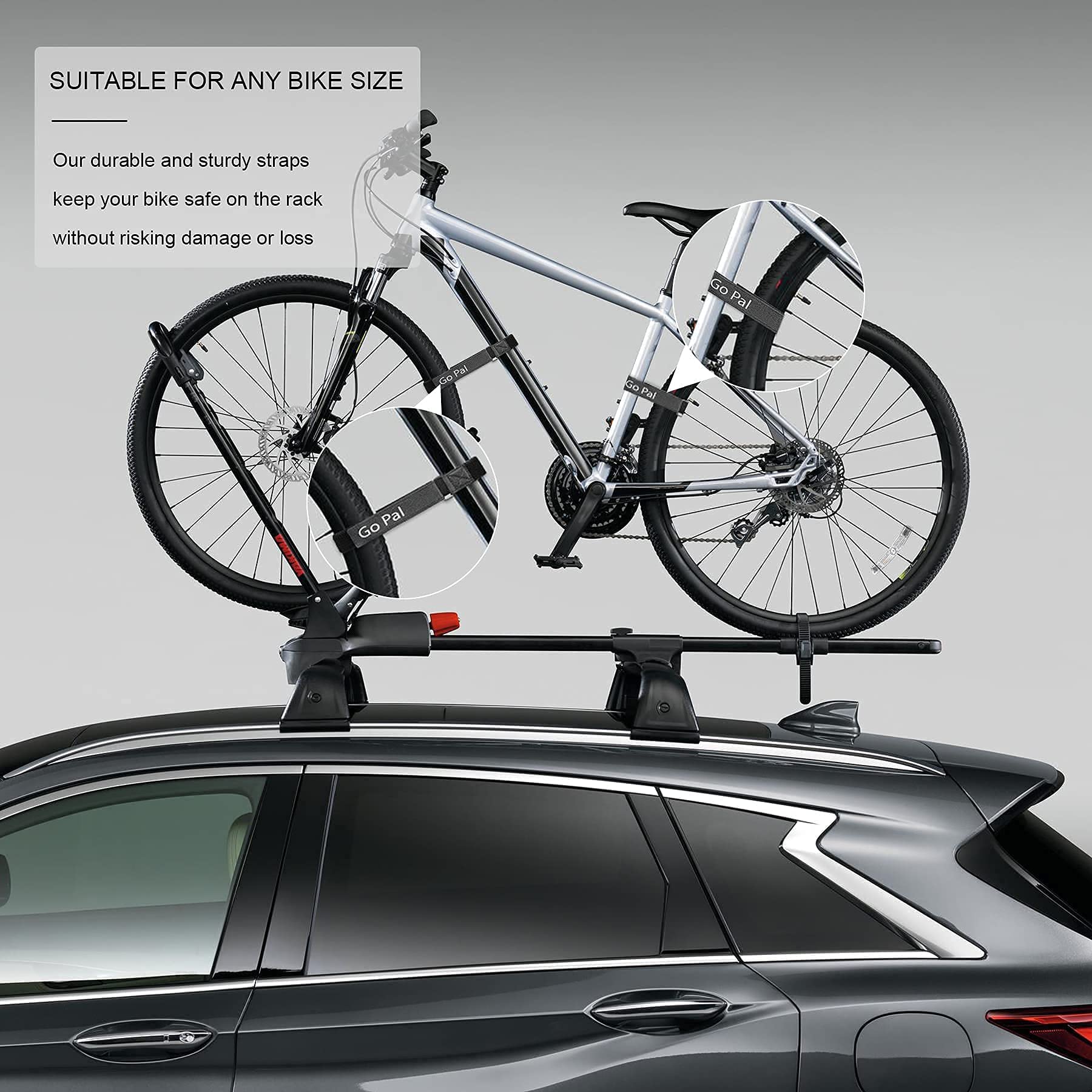 Bike Rack Straps Bike Wheel Stabilizer Straps, Adjustable Bike Storage Straps Keep The Bicycle Wheel from Spinning, 2 Pack