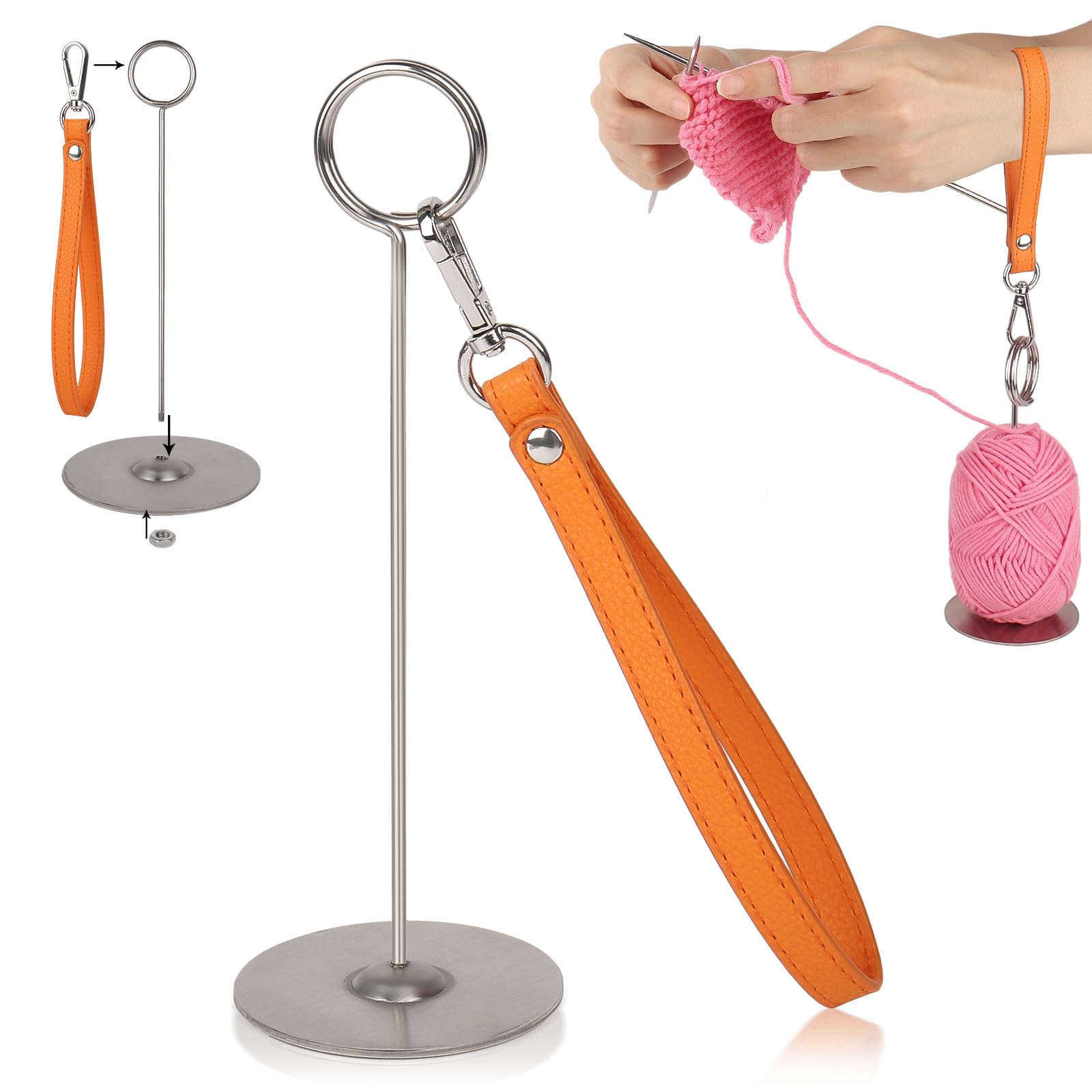 Coopay Wrist Yarn Holder with Wrist Strap, Portable Yarn Ball Holder Yarn Spinner for Crocheting and Knitting, Yarn Storage Holder for On-The-Go Knitting Prevents Yarn Tangles