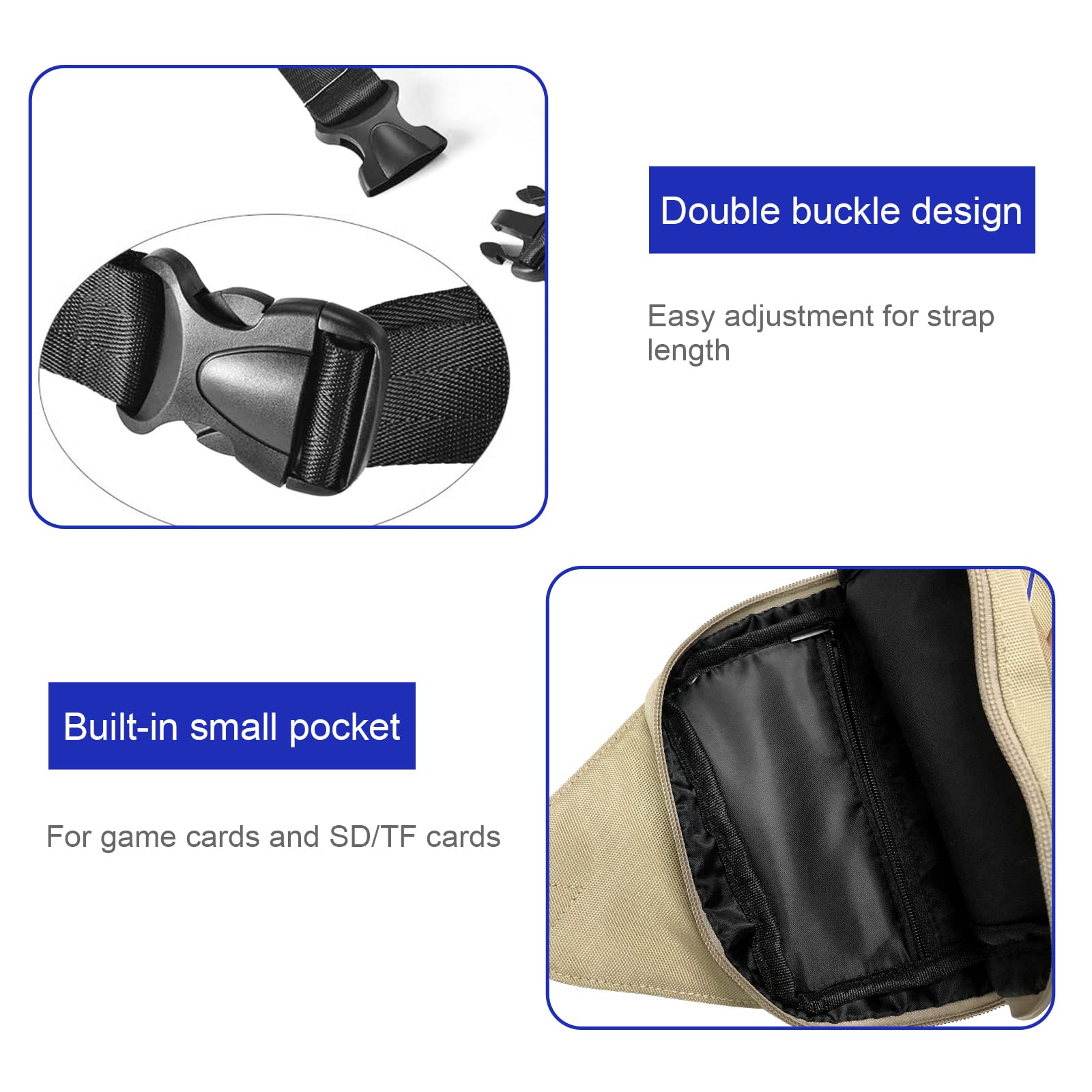 Steam Deck Carrying Bag, Switch/Switch OLED console&Accessories Travel Carrying Case, Mini Retro Console Style Travel Bag, Small Portable Sling Crossbody Shoulder Bag for Hiking Walking Biking (Gold)