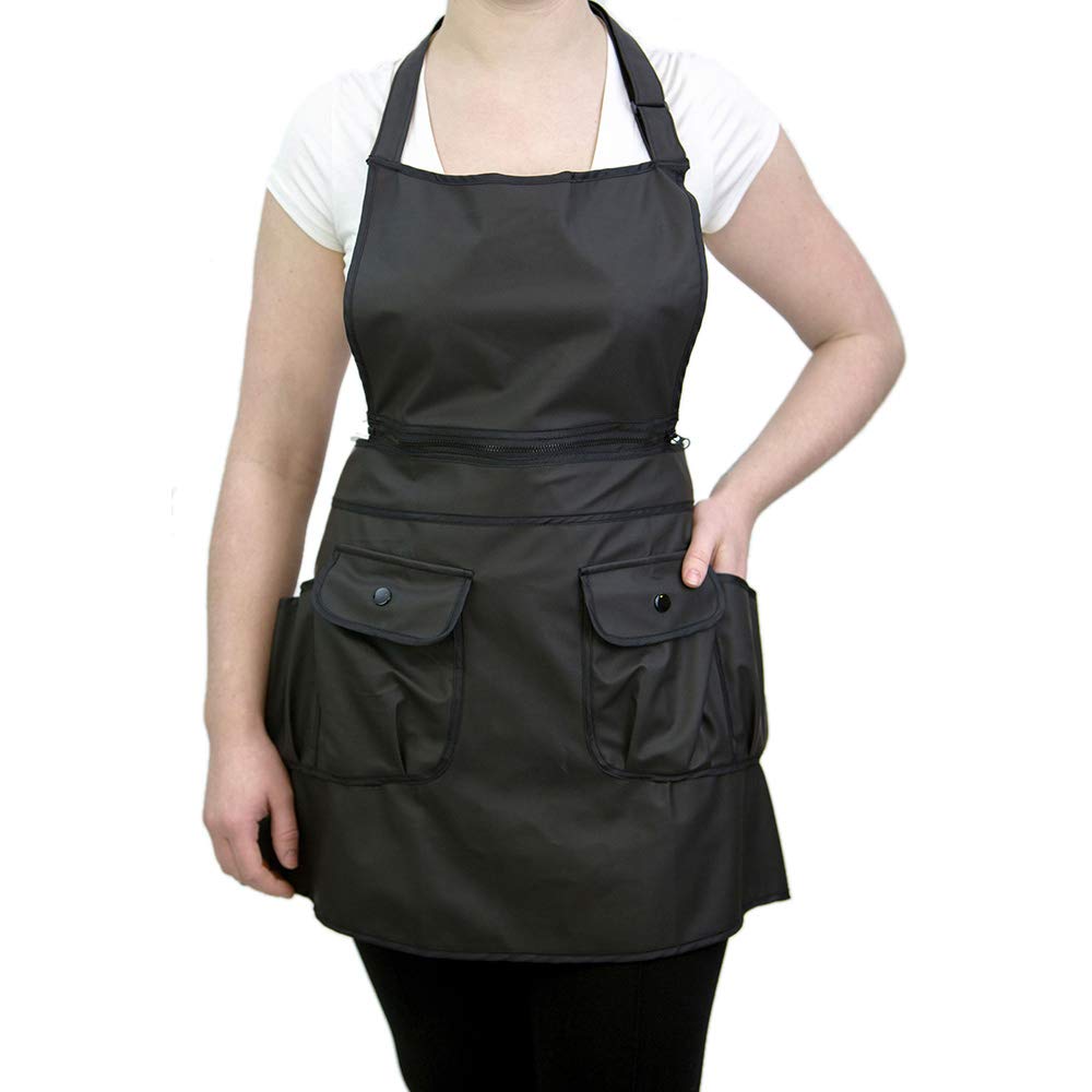 CHARLENE Courtney Convertible Zip Apron #9044 (Black)