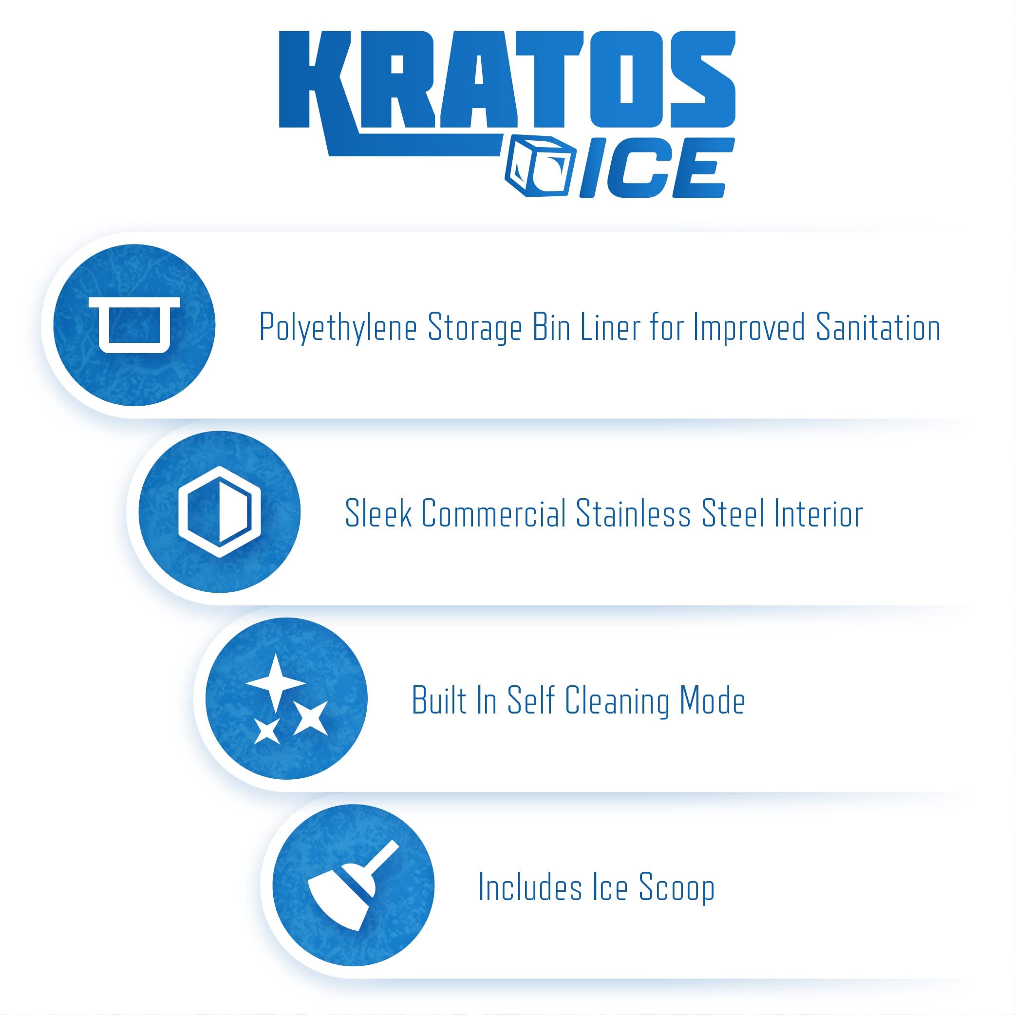 Kratos 69K-902 Full Dice Undercounter Ice Machine, 80 lb. Daily Production, 25 lb. Bin Capacity