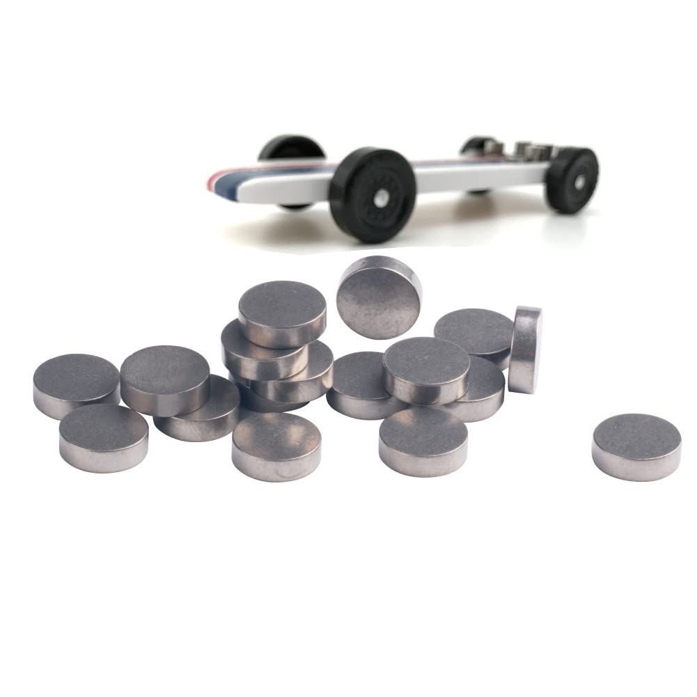 MUUNN Cylindrical Tungsten Weights for Pinewood Cars Derby,Bring Your Car to The 5 oz Limit and Make The Faster Pine Derby Car,10-Pack (1/8 oz Each)
