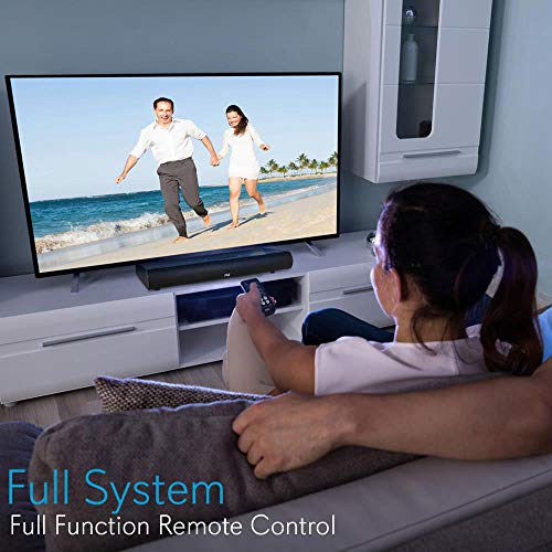 Pyle TV Soundbar Soundbase Bluetooth - Upgraded 2018 Wireless Surround Sound System for TV’s With Built-in Subwoofer, Remote Control, AUX RCA Optical Digital Inputs for TV PC - PSBV600BT