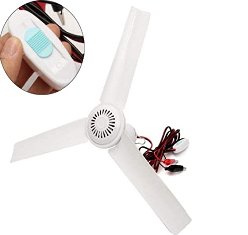 EXDOLL Portable Ceiling Fan 12V DC Mini Hanging Fan 19.7β Silent Camping Tent Hanging Fan Mute Energy-Saving Fans Bedroom Breeze Gazebo Fan Battery Powered