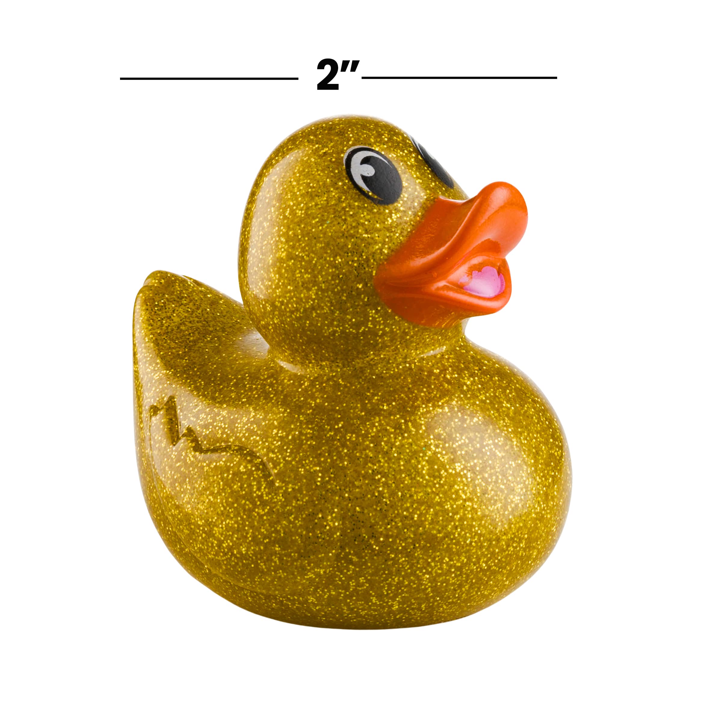 Glitter Rubber Ducks in Bulk - (Pack of 50) Assorted 2-inch Duck Toys for Baby Shower Rubber Duckies, Mini Ducks Bath Toy, Birthday Party Favors Ducks