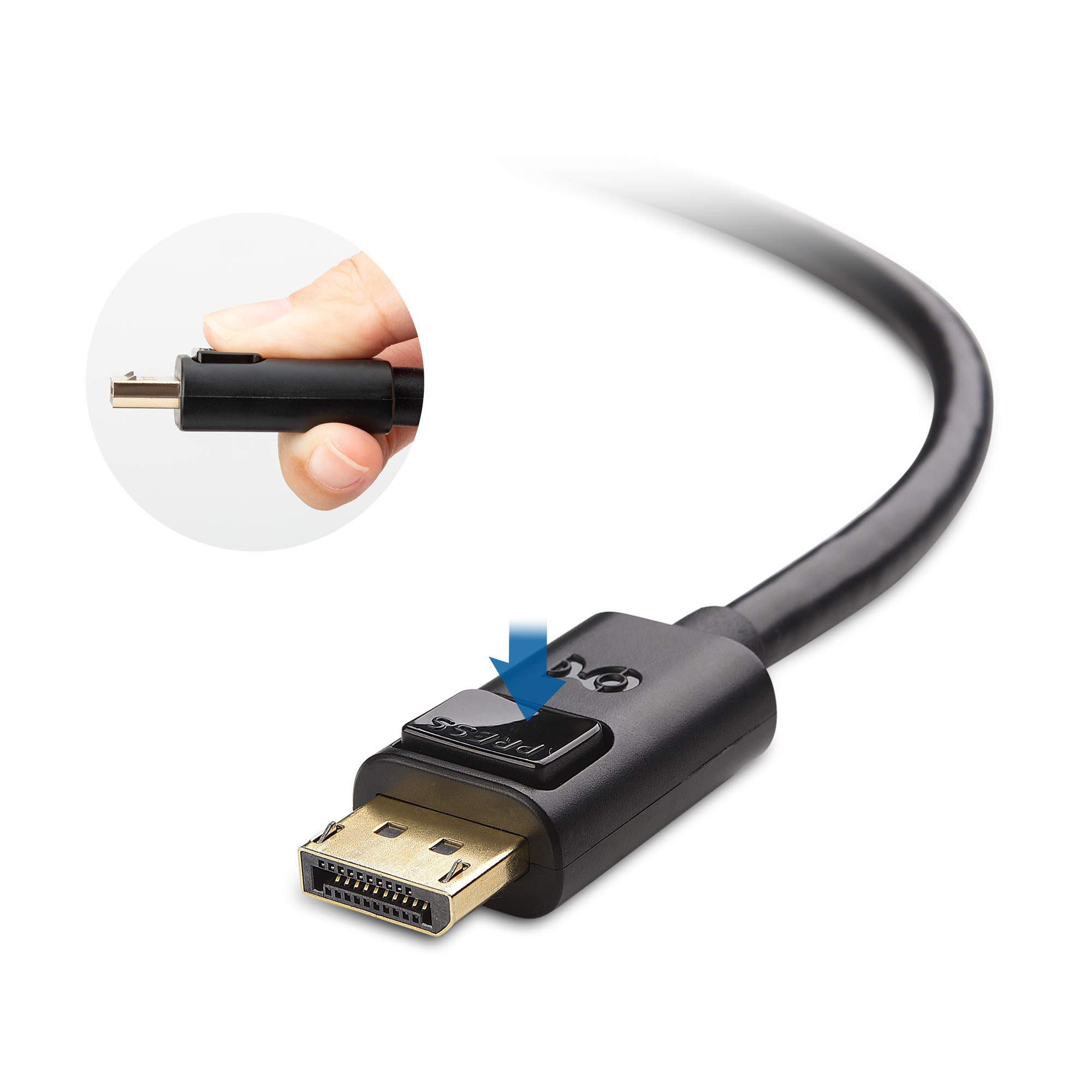 Cable Matters Mini DisplayPort to DisplayPort Cable (DisplayPort to Mini DisplayPort 1.4 Cable) with 8K 60Hz Video Resolution and HDR in Black 6 Feet - Thunderbolt and Thunderbolt 2 Port Compatible