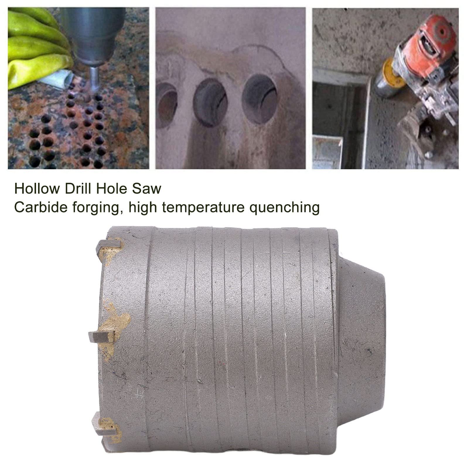 Carbide Hole Saw Drill Bit, 60mm Carbide Hole Saw Concrete Core Drill Bits, Hole Saw Kit Hollow Drill Pipe Drilling Reamer for Wall Stone Concrete Bricks Tungsten Tips Hollow Hole Cutter for Brick