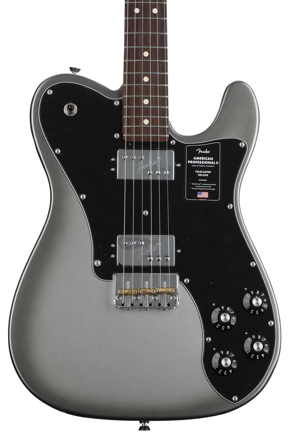 Fender 6 String Solid-Body Electric Guitar, Right, Mercury (0113960755)