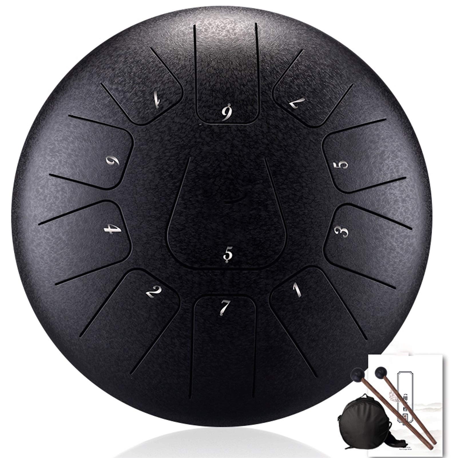 KACYDI Steel Tongue Drum 11 Notes 8 Inches Handpan Drum Percussion Instrument, Tank Chakra Drums Padded with Travel Bag, Mallets, Finger Picks, for Meditation, Entertainment, Music and Gift