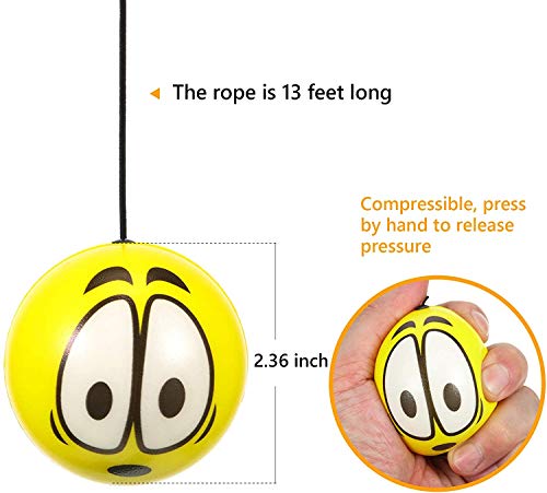 Frienda 2 Sets Double Garage Parking Aids, Includes 2 Pieces Parking Assist Balls Garage Ball Stopper, 2 Pieces Plastic Cord Locks and 2 Pieces Screw Hooks Garage Parking Indicators for Car Parking