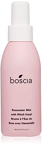 boscia Rosewater Mist with Witch Hazel, Vegan, Cruelty-Free, Natural and Clean Skincare, Alcohol-Free Face Toner with Rosewater, Witch Hazel and Aloe Vera, 4.73 Fl Oz (Pack of 1)