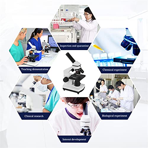 CZDYUF 64X-640X Professional Biological Microscope Up/Down LED Monocular Microscope for Students Kids Education with Slides
