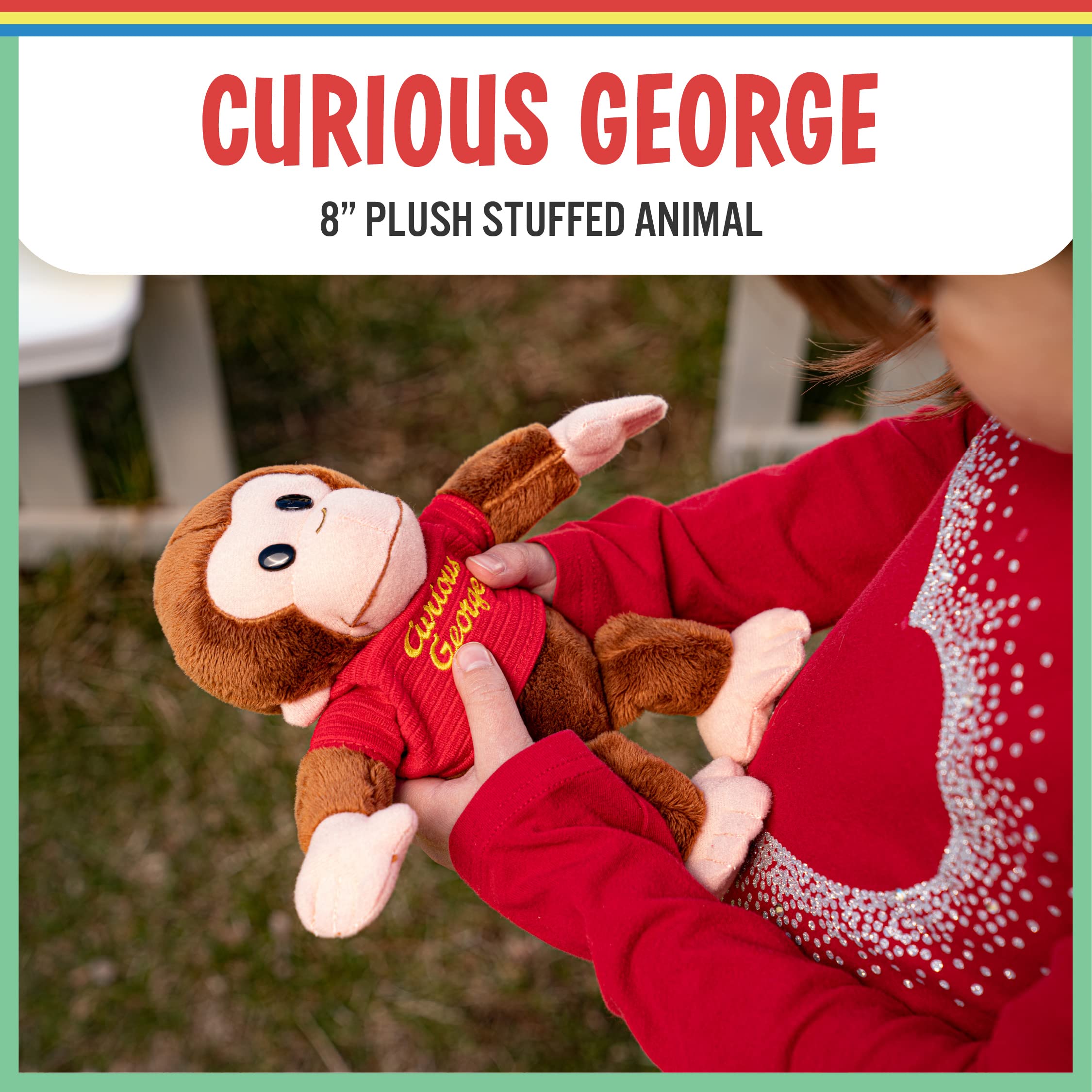 KIDS PREFERRED Curious George Monkey Plush - Classic 8" Stuffed Animal, (91720)