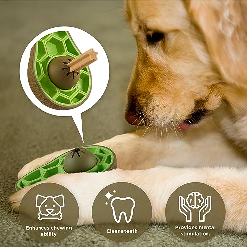 Codi Dog Chew Toys - Funny Puzzle Interactive Puppy Dog Toys, Tough Durable Teething Rubber Dog Toys for Small Medium Dogs (Avocado)