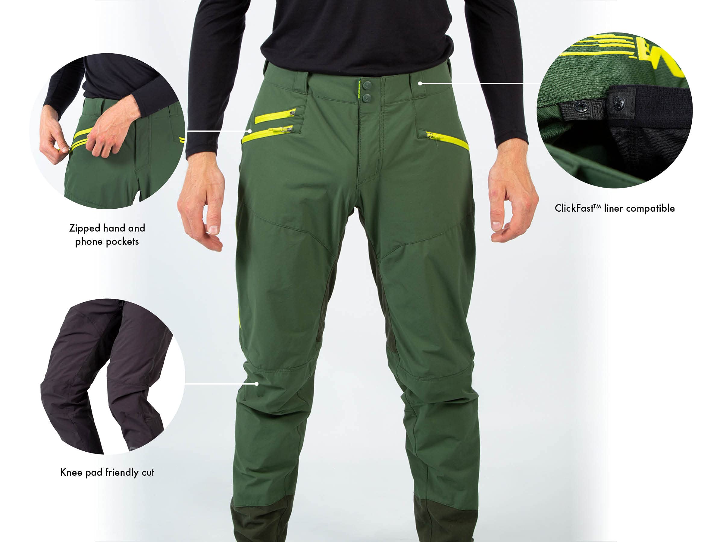 Endura Men's SingleTrack Mountain Cycling Pants ClickFast Liner Compatible Black, X-Large