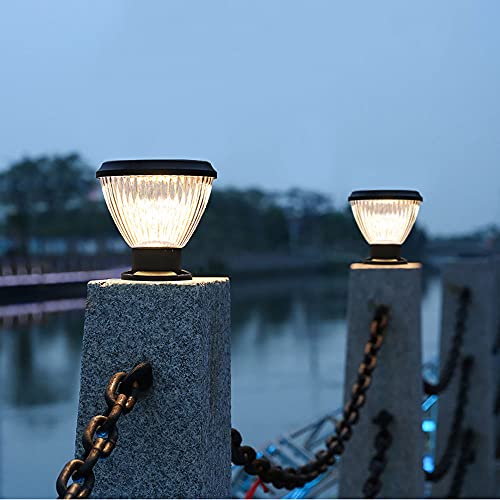Kangl Solar Column Headlight Home Outdoor Garden Villa Pillar Lamp Waterproof Outside Landscape Fixtures,Creative Pumpkin Shape Fence Lights,for Walkway Path Driveway(Warm White)