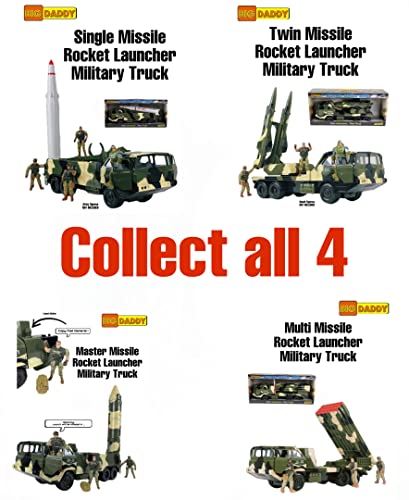 Big Daddy Military Missile Transport Army Truck Defence System 18 Long Range Missile Jungle Camouflage Toy Truck
