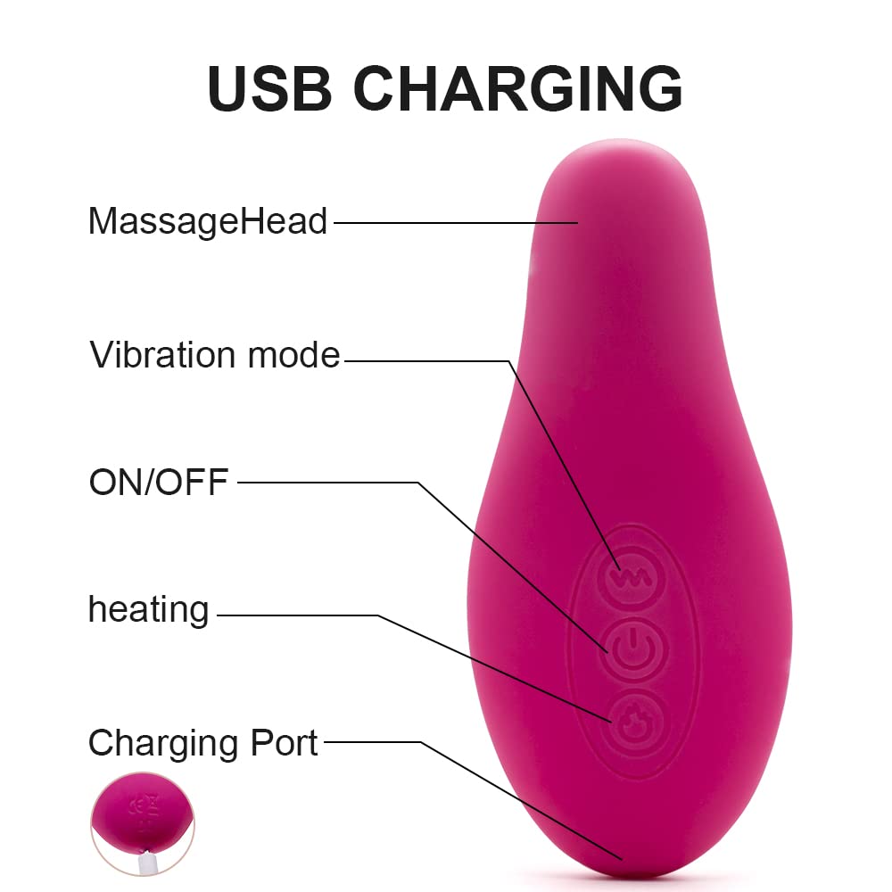 Breast Massager Lactation Compress Warming Breastfeeding for Clogged Milk Ducts, Relief Clogged Milk Ducts, Breast Engorgement, Multiple Vibrant Modes and Heater - Plug USB CableIncluded (Pink)