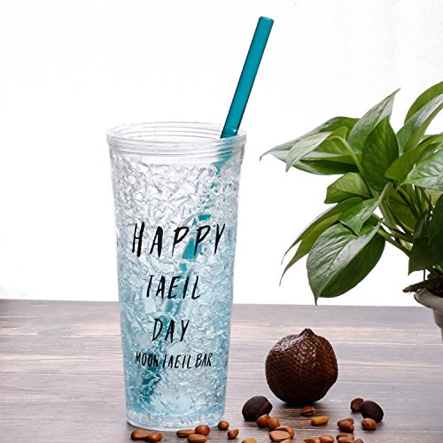 Dakoufish 9" Wide Mouth Reusable Plastic Replacement Drinking Straws for Milkshake,Smoothie Set of 8 with Cleaning Brush (9inch,4color)