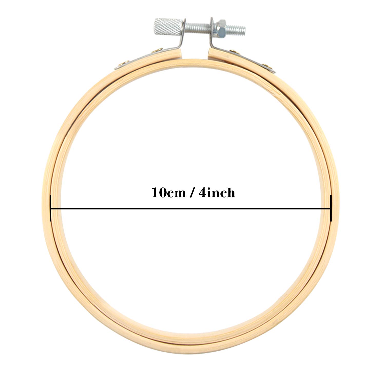 FEBSNOW 16 Pieces 4 Inch Embroidery Hoops Adjustable Natural Material Circle Cross Stitch Hoop Ring Bulk Wooden Round Embroidery Hoop for Art Craft Handy Sewing and Christmas Decoration