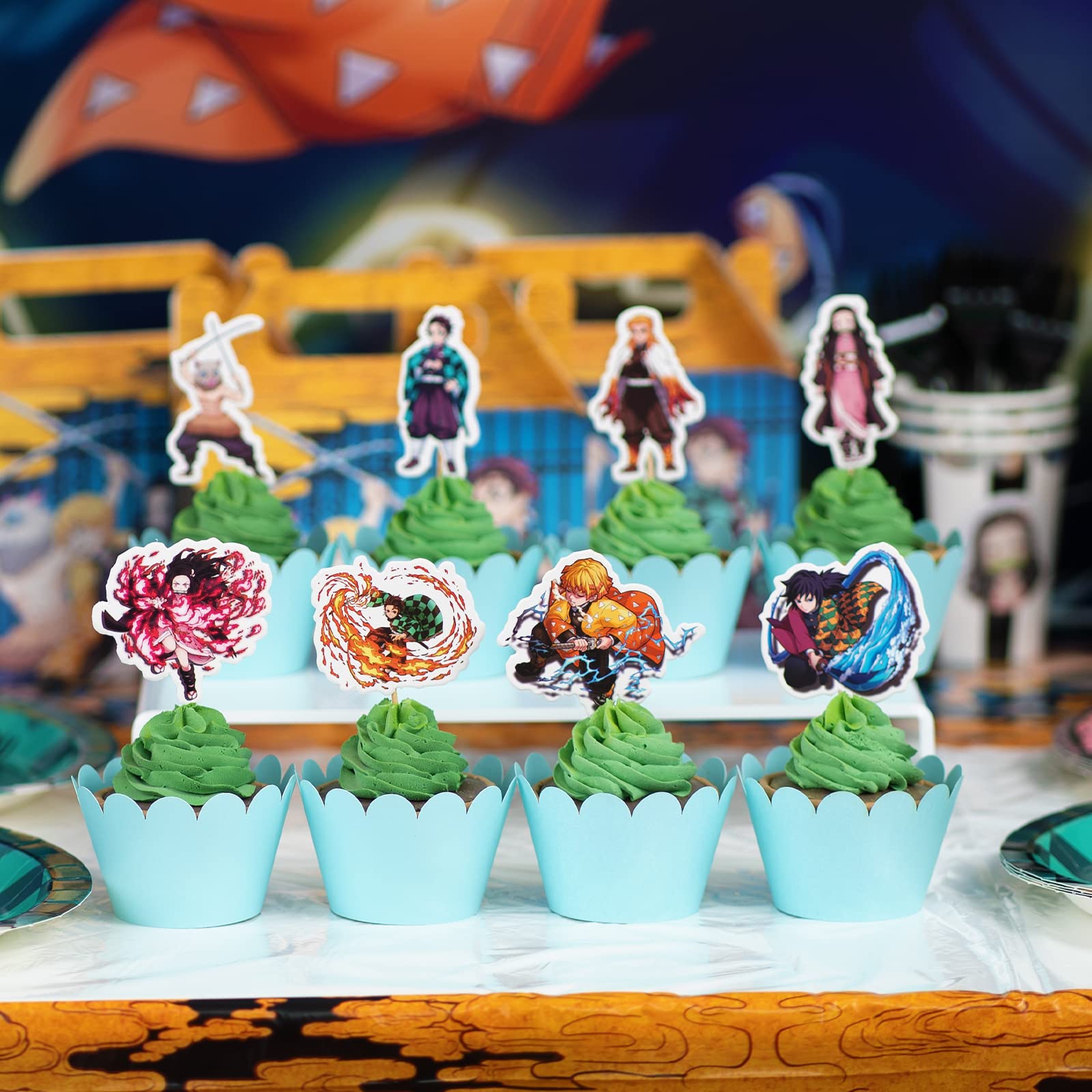 Birthday Decorations, 177Pcs Party Supplies, Include Tablecloth, Stickers, Banner, Cupcake Toppers, Tableware, Plates, Spiral Charm, Balloons for Kids Anime Theme Party