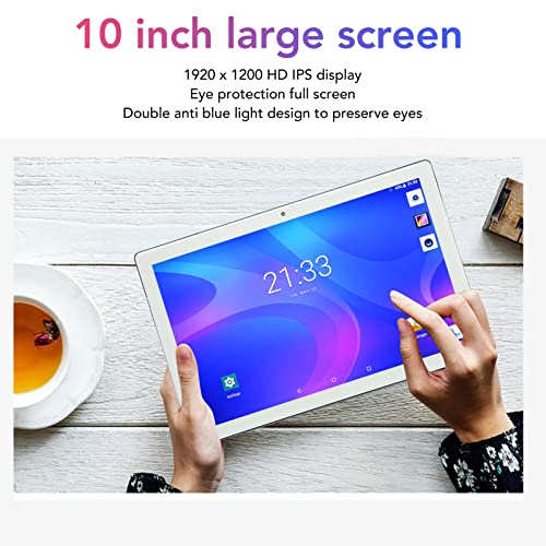 DAKR Blue Tablet, 10 Inch Tablet 2.4G 5G WiFi for 11 8GB 256GB for Travel (US Plug)
