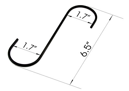 RuiLing 6.5" Black Antistatic Coating Steel Hanging Hooks S Shaped Heavy-Duty S Type Hooks,Best for Kitchenware, Pots, Utensils, Plants, Towels, Gardening Tools, Clothes.Set of 6