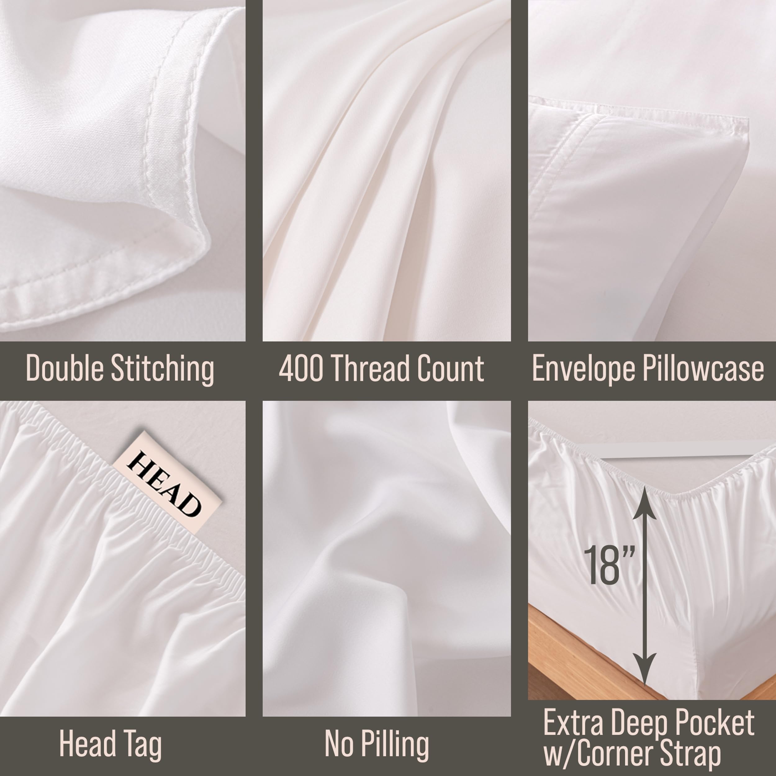 Bella Coterie Luxury King Bamboo Sheet Set | Organically Grown | Ultra Soft | Cooling for Hot Sleepers | 18" Deep Pocket | Viscose Made from Bamboo [White]