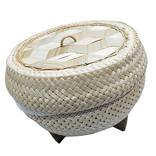 Heavens Tvcz Bamboo Rice Steamer Basket with Lid Sticky Rice Cooker Thai Home Electric Cooker Food Safe Free Cloth 1 piece