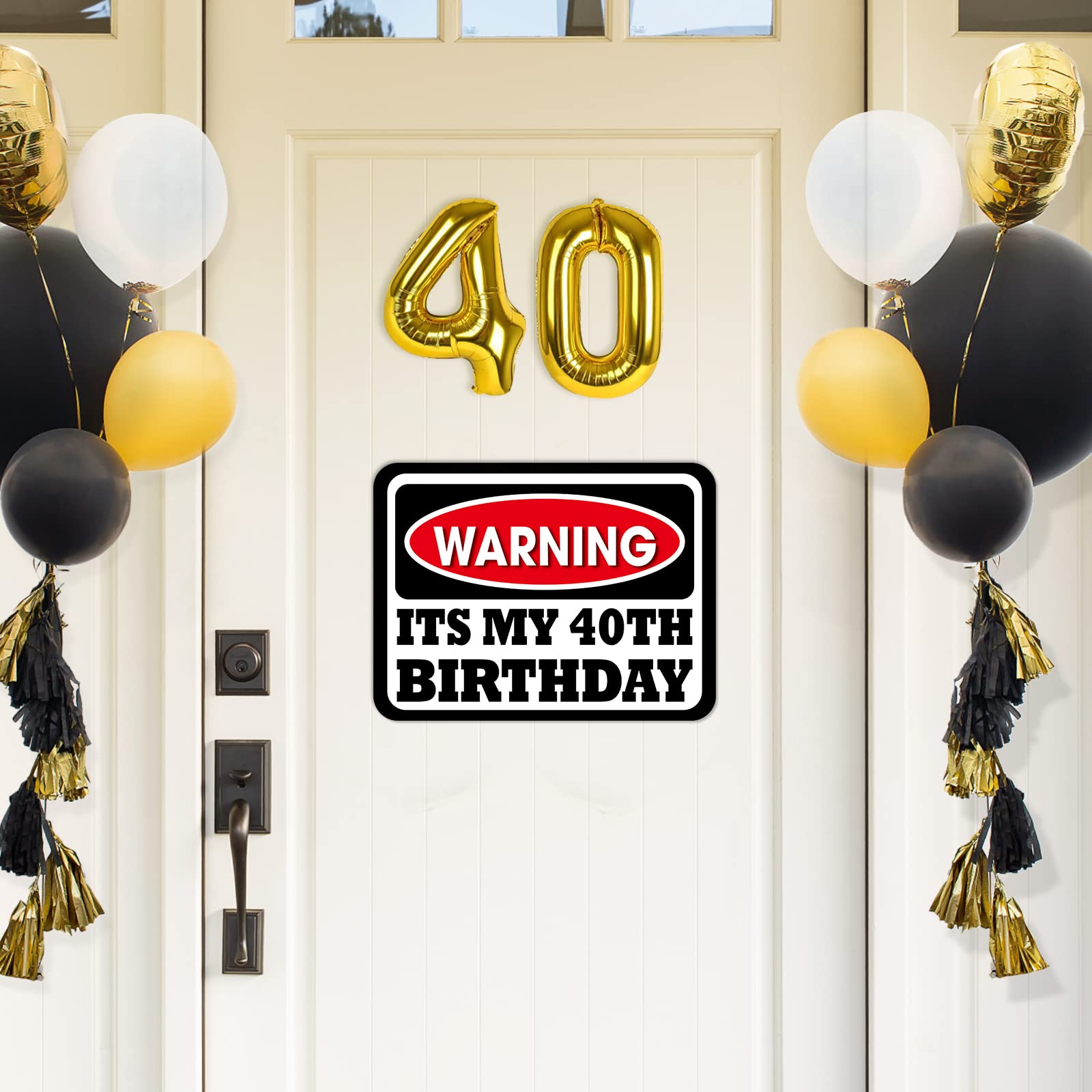 WERNNSAI 40th Birthday Decorations - 9 Pcs 40 Birthday Decorations for Men, 40 Year Old Decorations Signs Table Centerpieces Funny Picture Props, Women 40s Door Windows Wall Decor, Bday Party Garden Banner