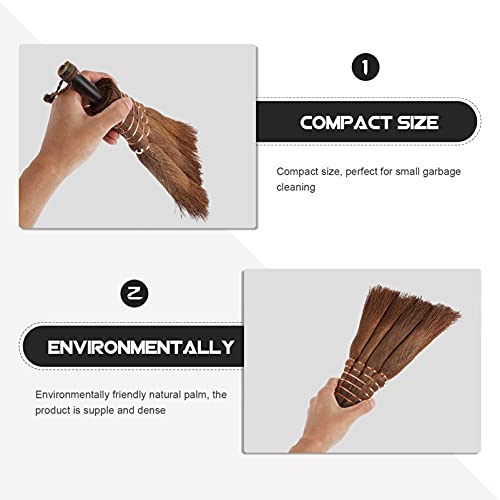 Cabilock Couch Cleaner Outdoor Cleaner Tea Ceremony Brush Natural Whisk Sweeping Hand Broom Desktop Cleaning Tool Mini Soft Straw Broom (Light Brown) Broom Indoor Hand Tools