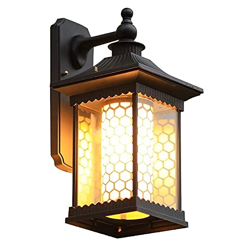 NNAA Exterior Wall Lantern Waterproof Sconce Square Aluminum Housing Outdoor E27 Wall Lamp Carriage Light Home Outside Lighting for Villa Entrance Courtyard Garden Decor