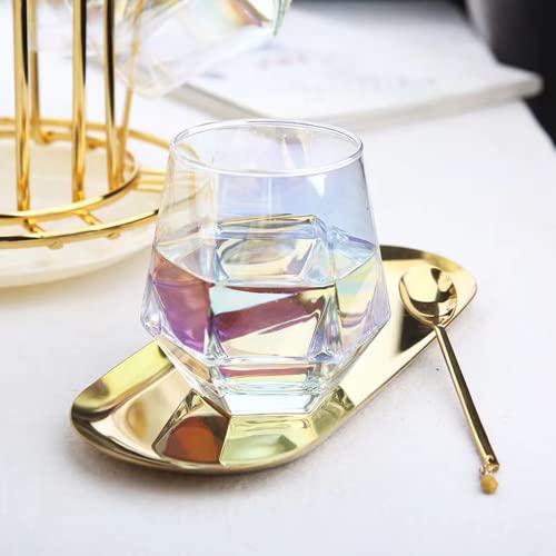 Nuxaoisgel Stemless Wine Glass Set Of 12,Iridescent Glassware For Gift,Modern Rainbow Wine Glass For Serving White Wine, Red Wine, Cocktail, Whiskey, Bourbon, Cool Water CUKBLESS(10 Oz)