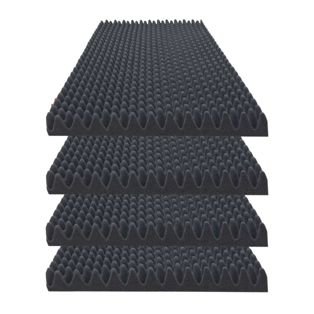 Kaishengwei Acoustic Foam Egg Crate Panel Studio Foam Wall Panel 48" X 24" X 2" (4 PACK, Black)