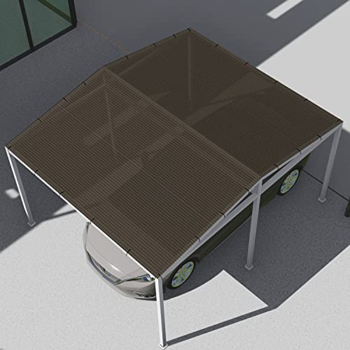E&K Sunrise 12' x 24' Sun Shade Fabric Roll Outdoor Sun Shade Cover for Pergola Backyard Garden Patio Deck Greenhouse (Brown)